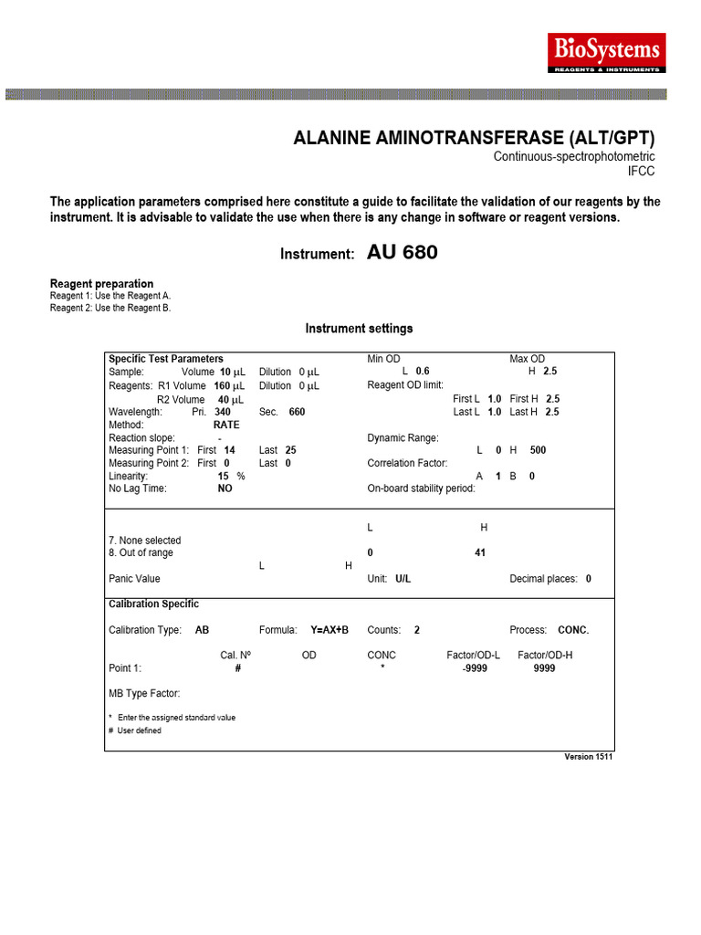Beckman Coulter - Au 480 - Au 680 - Alt-Gpt | PDF | Science | Metrology