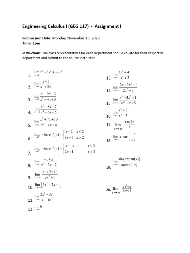Limit Exercise | PDF