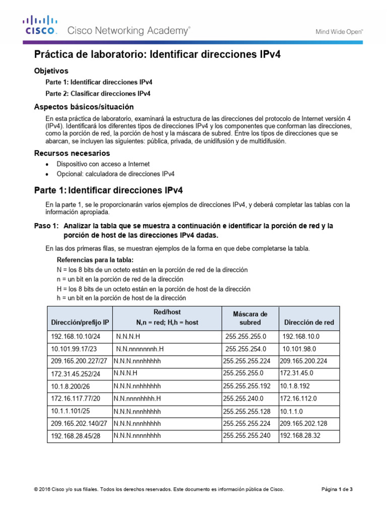 7 1 4 9 Lab Identifying Ipv4 Addresses | PDF