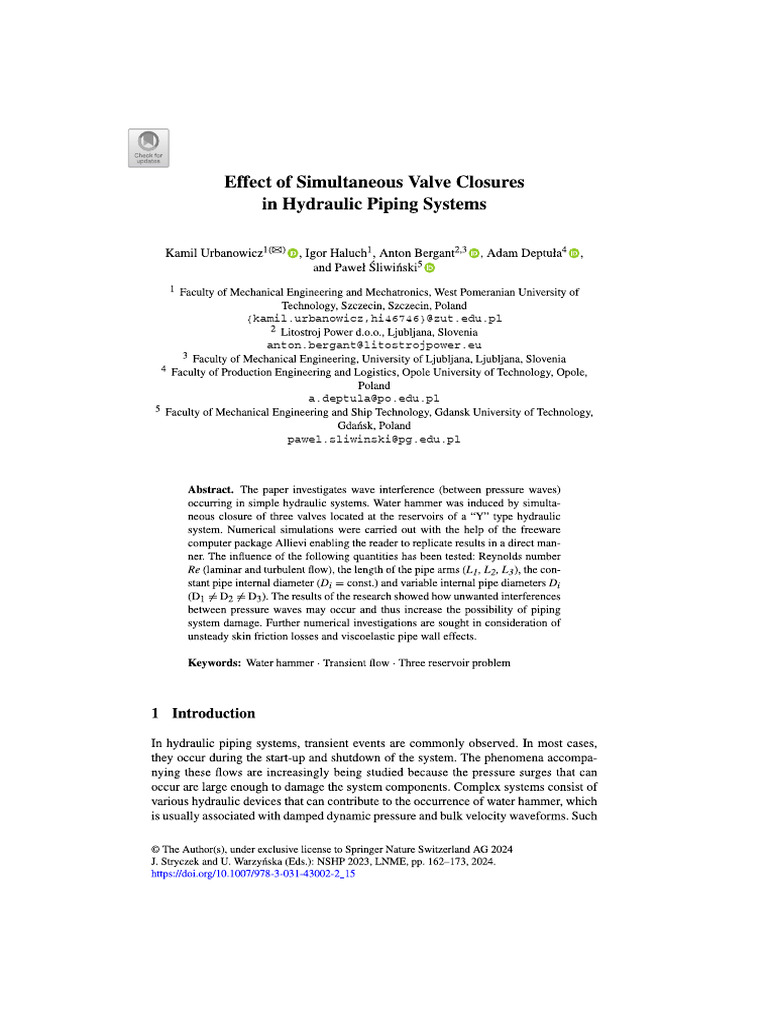 Simultaneous Valve Closures (2023) | PDF | Laminar Flow | Turbulence