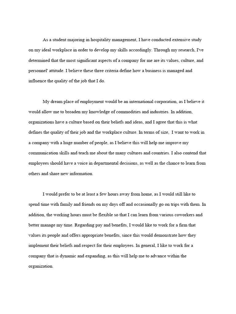 Workplace Essay | PDF