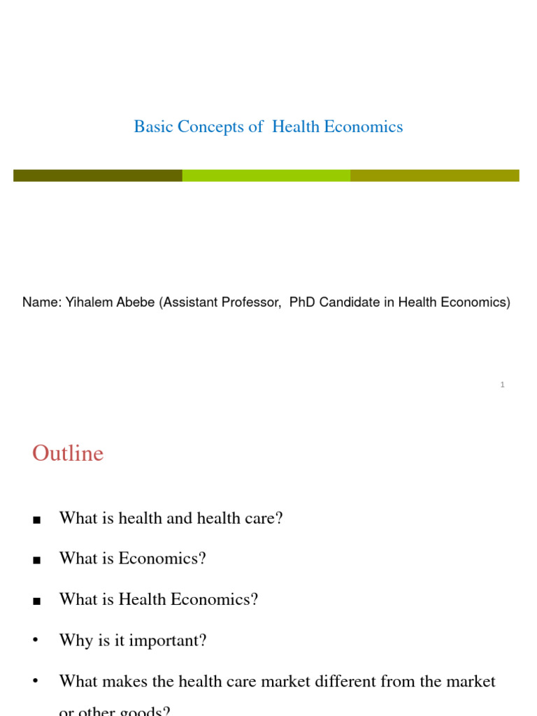 Basic Concepts of Health Economics | PDF | Cost Of Living | Demand