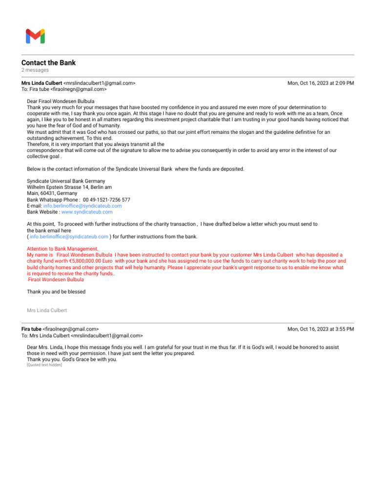 Gmail - Contact The Bank | PDF | Banks