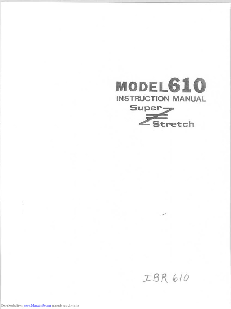 Riccar 610 Super Stretch Sewing Machine Instruction Manual | PDF
