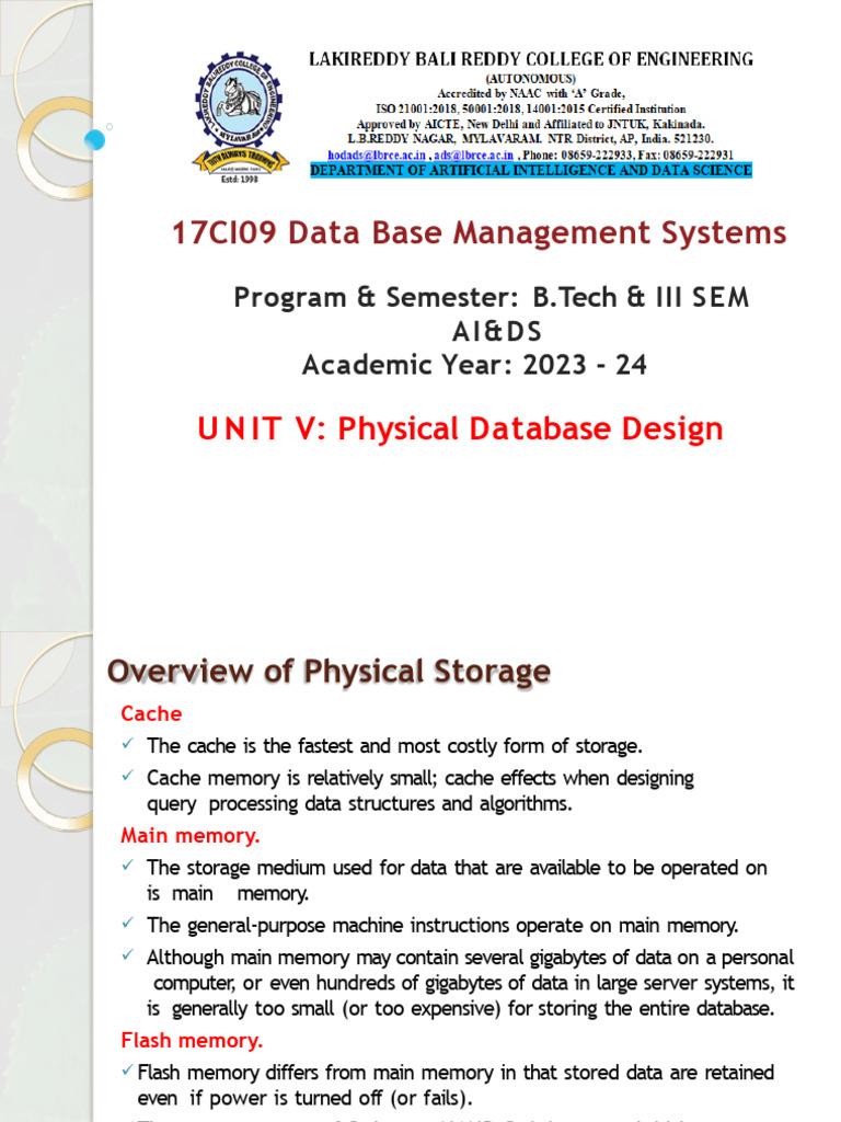 DBMS Unit-5 | PDF | No Sql | Database Index