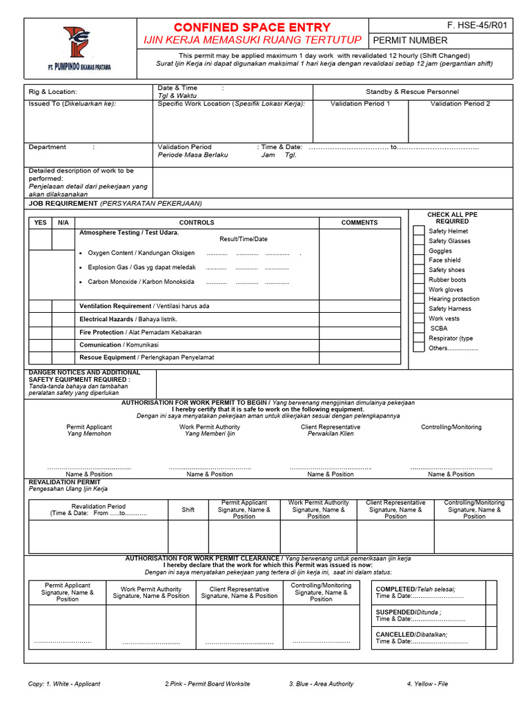45. F. 45 CONFINED SPACE ENTRY | PDF
