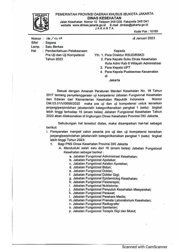 Pemberitahuan Pelaksanaan Ukom Tahap 1 Tahun 2023 | PDF