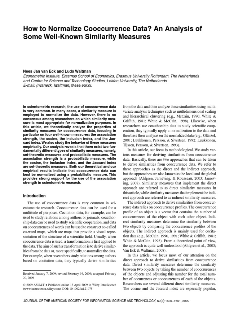 Journal of The American Society For Information Science and Technology - 2009 - Eck - How To ...