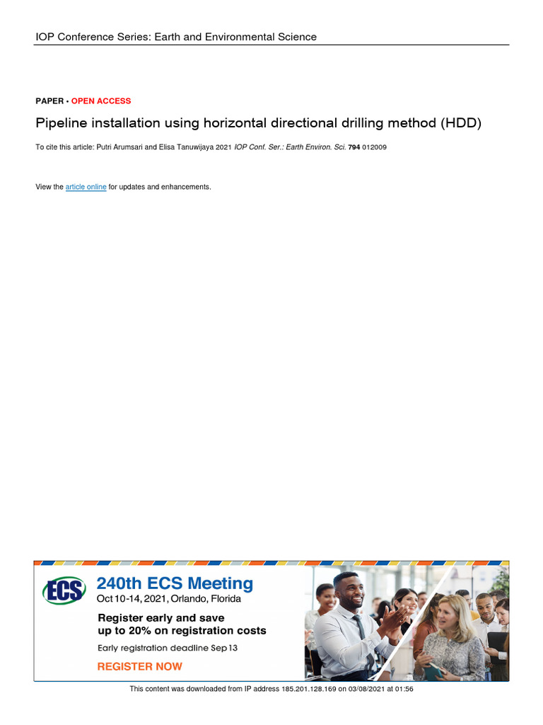Pipeline Installation Using Horizontal Directional | PDF | Drill ...