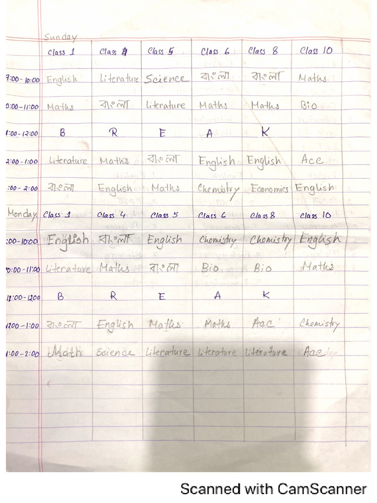 Online Class Routine | PDF