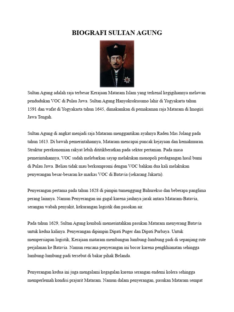 Biografi Sultan Agung | PDF