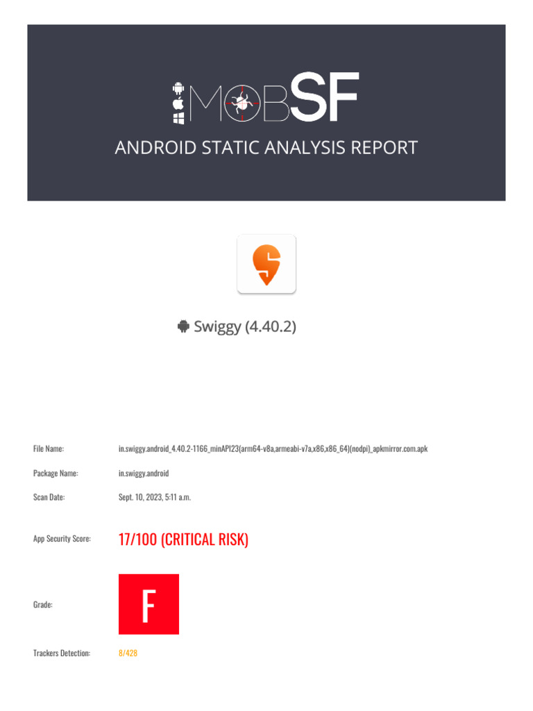 swiggy report | PDF | Android (Operating System) | Mobile App