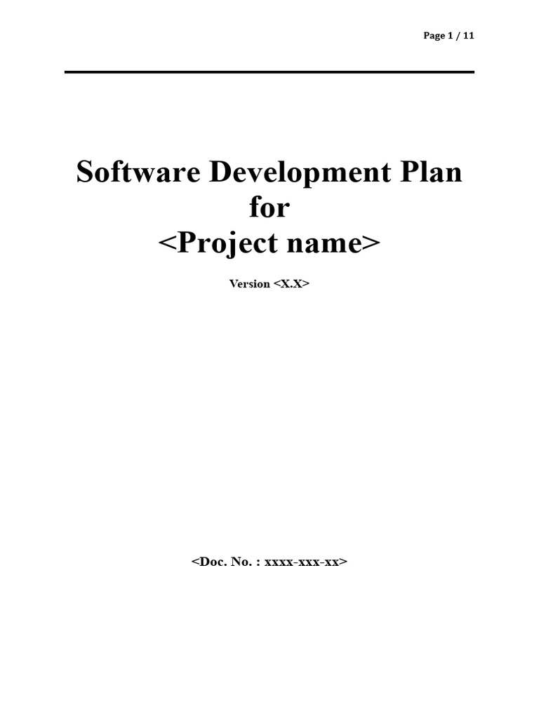 IEC62304 Template Software Development Plan V1 0 | PDF | Software Development | Specification ...