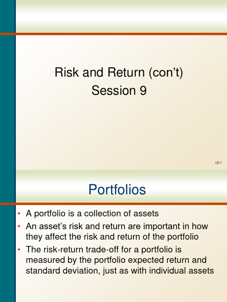 Portfolio Risk and Return Analysis | PDF | Capital Asset Pricing Model ...