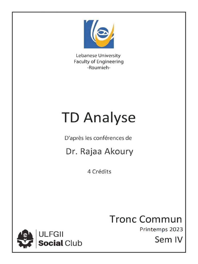 TD Analyse IV | PDF