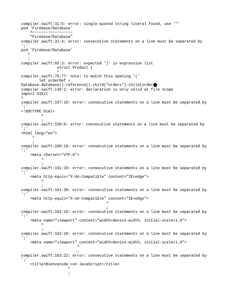 Swift Compiler Error Debugging | PDF | Swift (Programming Language) | Programming Paradigms