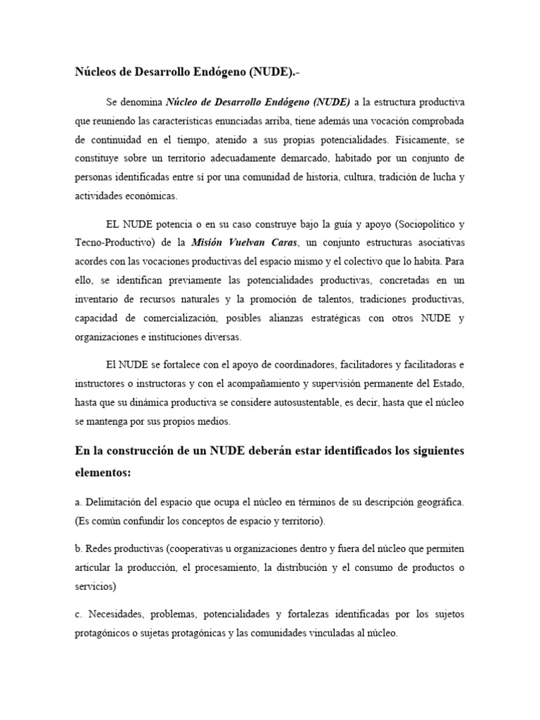 Nucleos de Desarrollo Endogenos NUDE | PDF | Agricultura | Cooperativa