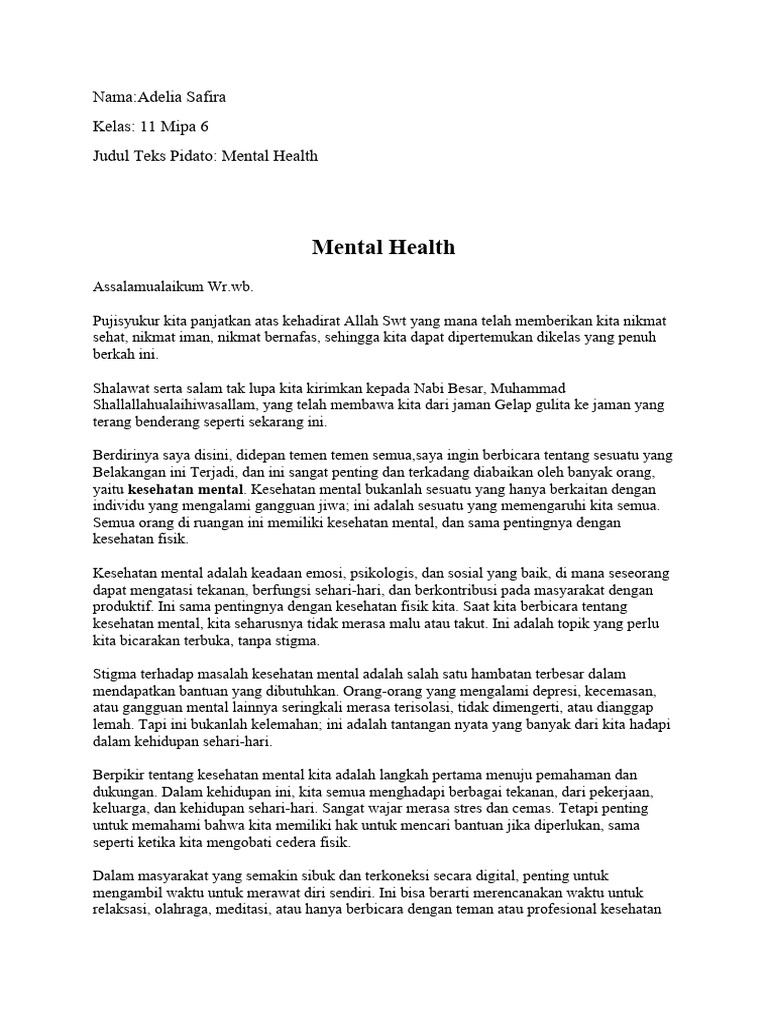 Pentingnya Kesehatan Mental | PDF