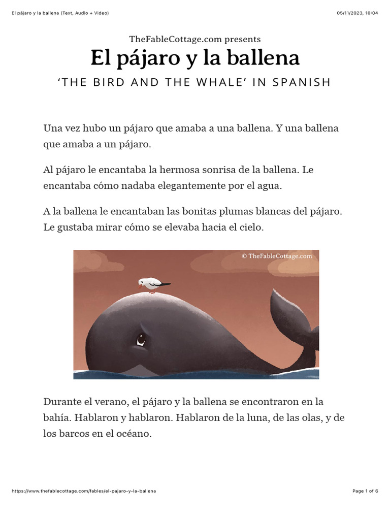El Pájaro y La Ballena (Text, Audio + Video) | PDF
