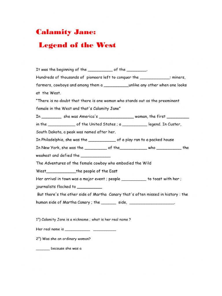 Calamity Jane | PDF