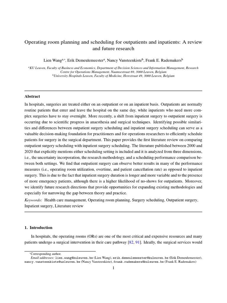 Ed Literature Review Accepted Version By Orhc Pdf Metaheuristic Surgery