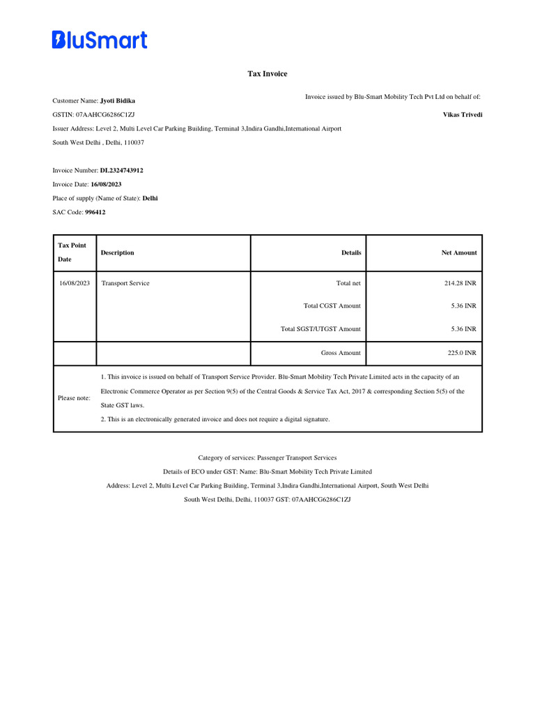 Vikas Trivedi: Tax Invoice | PDF | Technology & Engineering