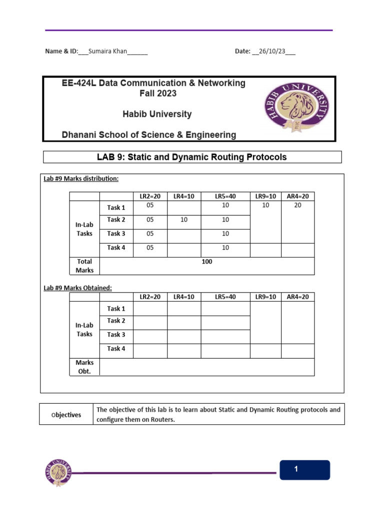 Lab 9 | PDF | Router (Computing) | Routing