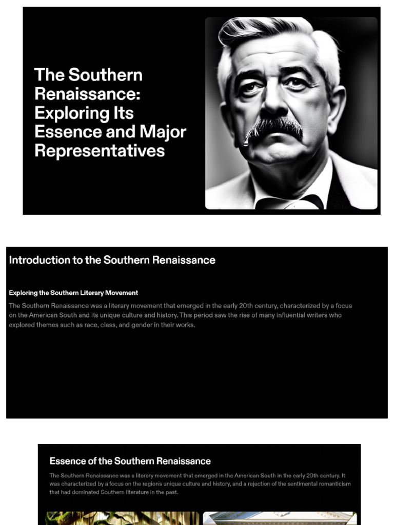 What Is The Essence of The Southern Renaissance Name Major ...