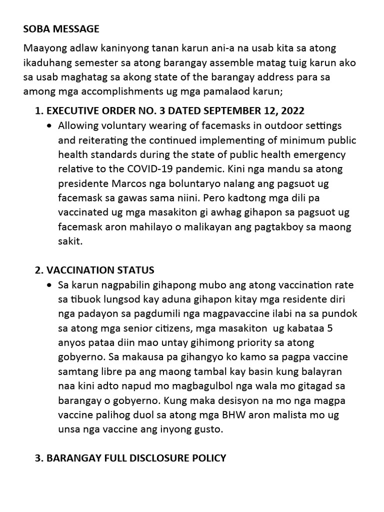 Soba Message 2022 | PDF