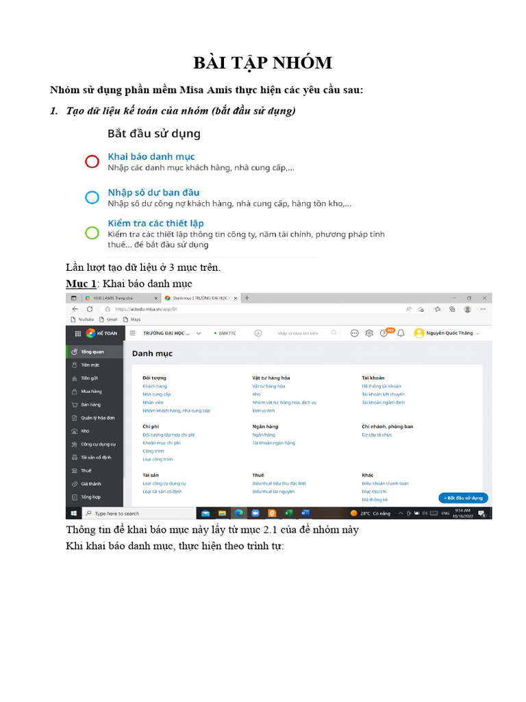 KTTC - Đề BT NHÓM-MISA | PDF