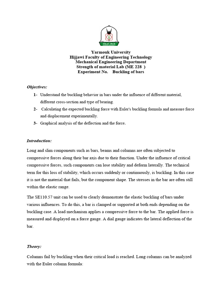 Bukling of Bars | Download Free PDF | Buckling | Stress (Mechanics)