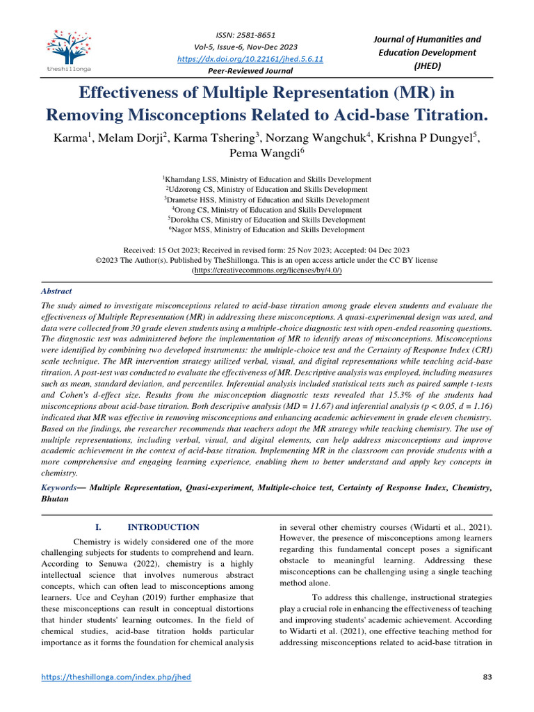 Effectiveness of Multiple Representation (MR) in Removing ...