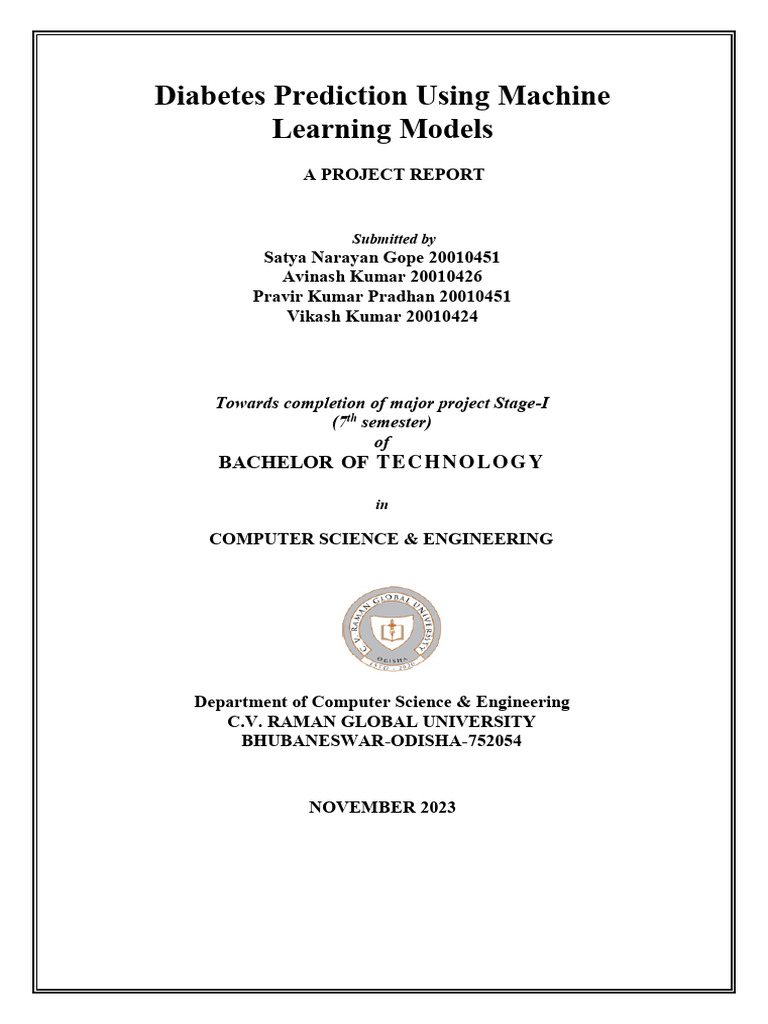 Major Project Final TABLE DIAGRAM | PDF | Cross Validation (Statistics) | Support Vector Machine