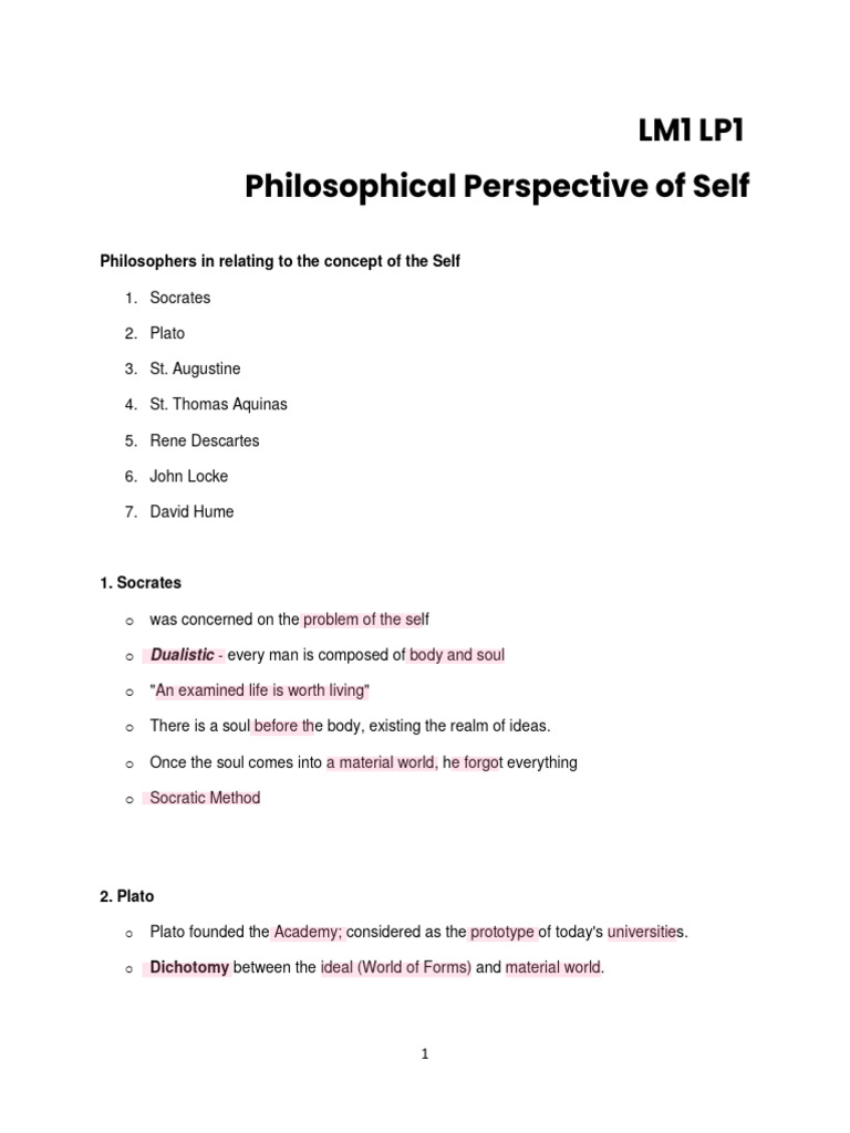 Uts Midterms Reviewer 1 | PDF | Self Concept | Soul