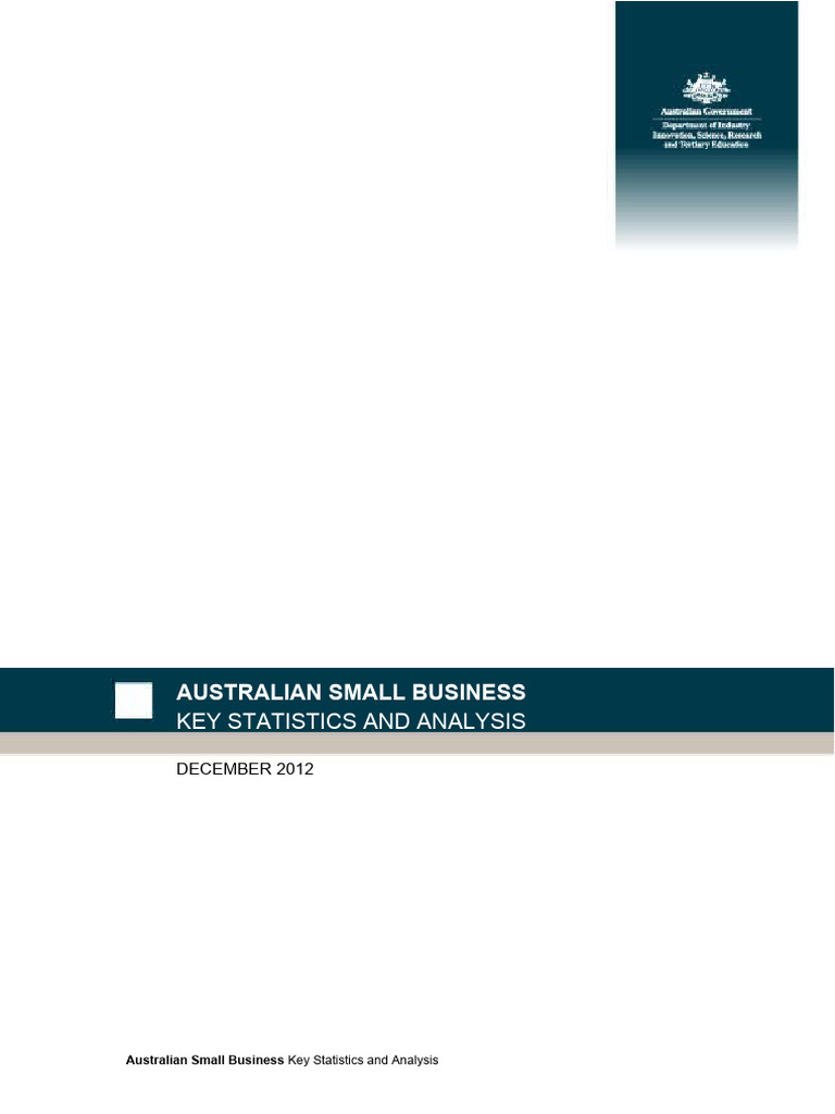 Australian Small Business Key Statistics and Analysis | PDF | Startup ...