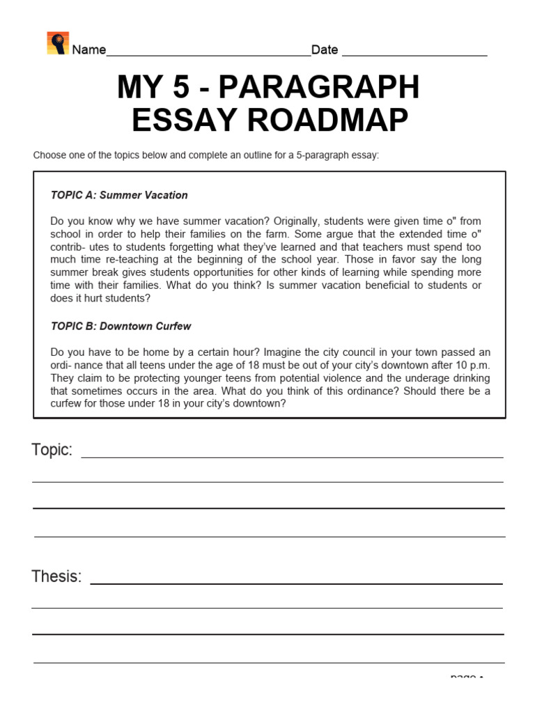 Five Paragraph Essay Activities | PDF