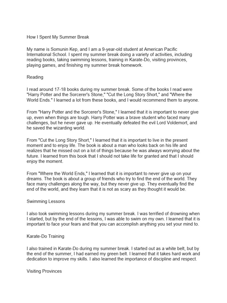 How I Spent My Summer Break-Edited Ver. | PDF | Harry Potter