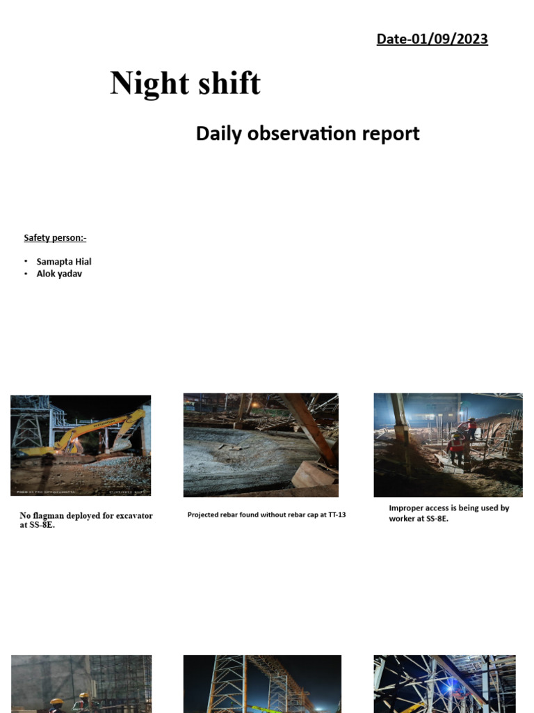 Night Shift Safety Observation Report | PDF