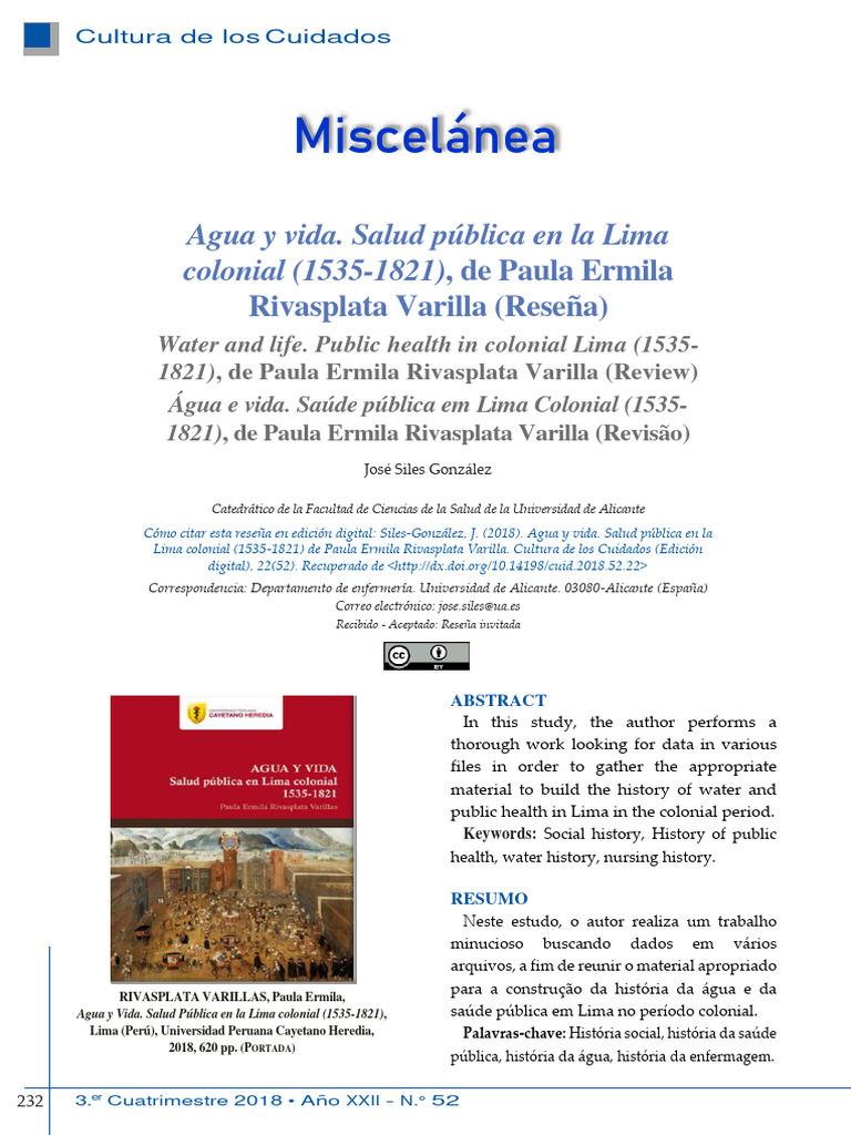 Agua y Vida Salud Publica en La Lima Col | PDF | Agua | Sevilla