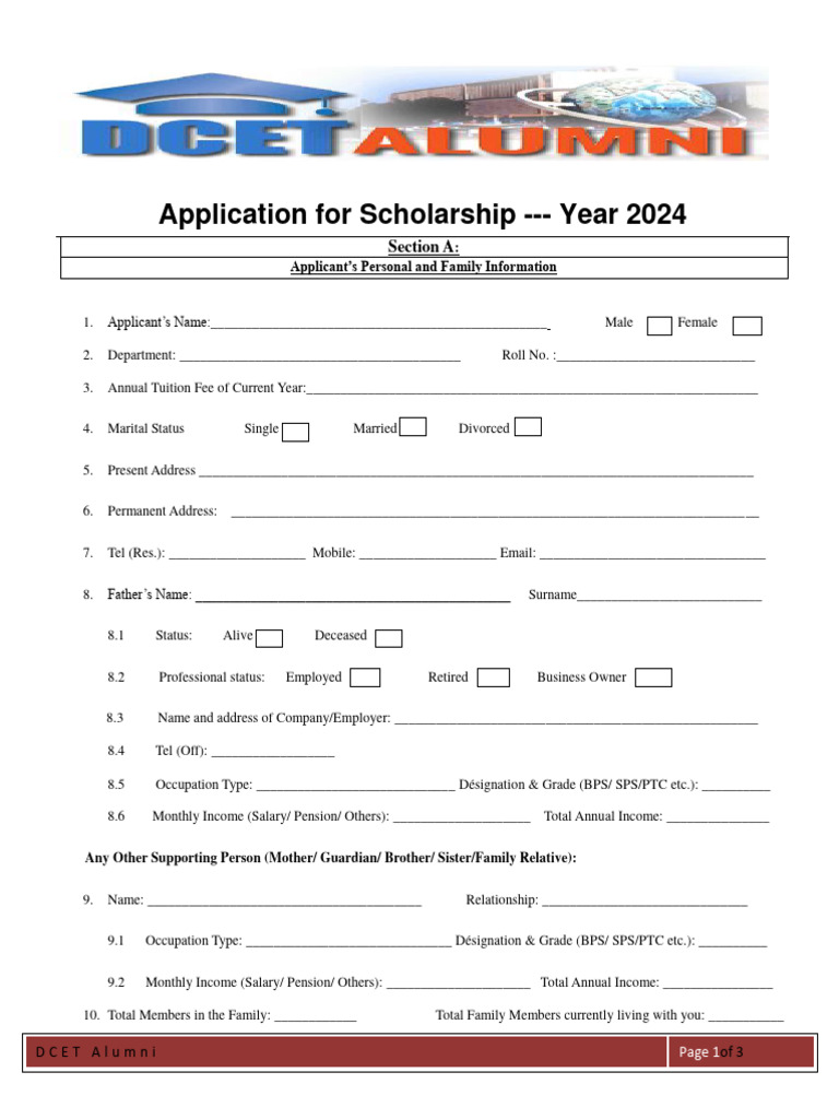 Scholarship Application 2024 1 | PDF | Government | Economies