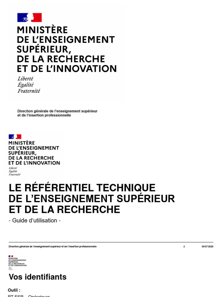 Guide d'utilisation du RT ESR | PDF