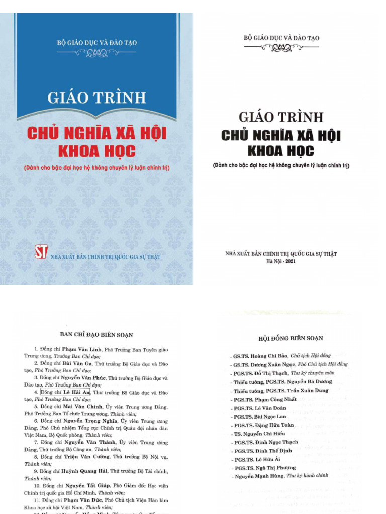 Giáo Trình Chủ Nghĩa Xã Hội Khoa Học (K-2021) | PDF