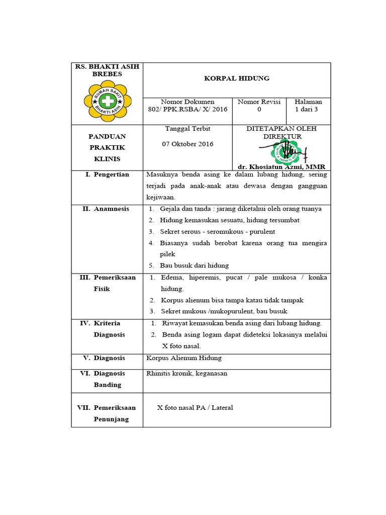 PPK Korpal Hidung | PDF | Kajian Bahasa Asing | Kesehatan Holistik
