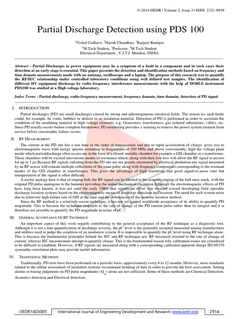 Partial_Discharge_Detection_using_PDS_10 | PDF | Electromagnetic Interference ...