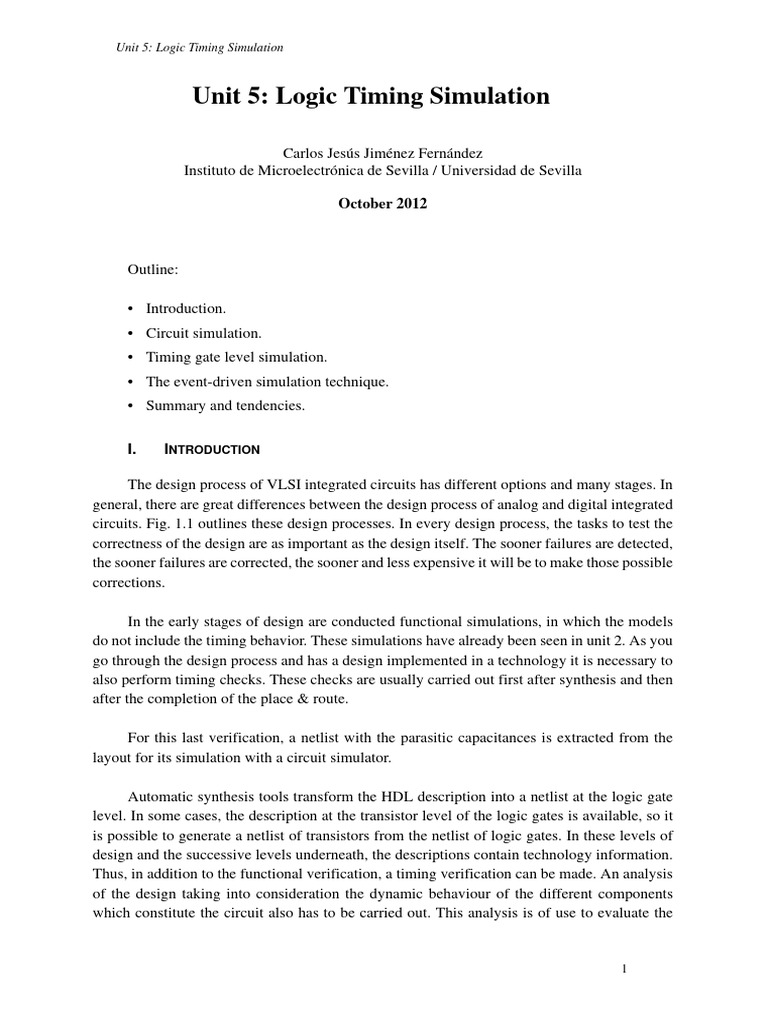Tema 5 Logic Timing Simulation C | PDF | Electronic Circuits | Logic Gate