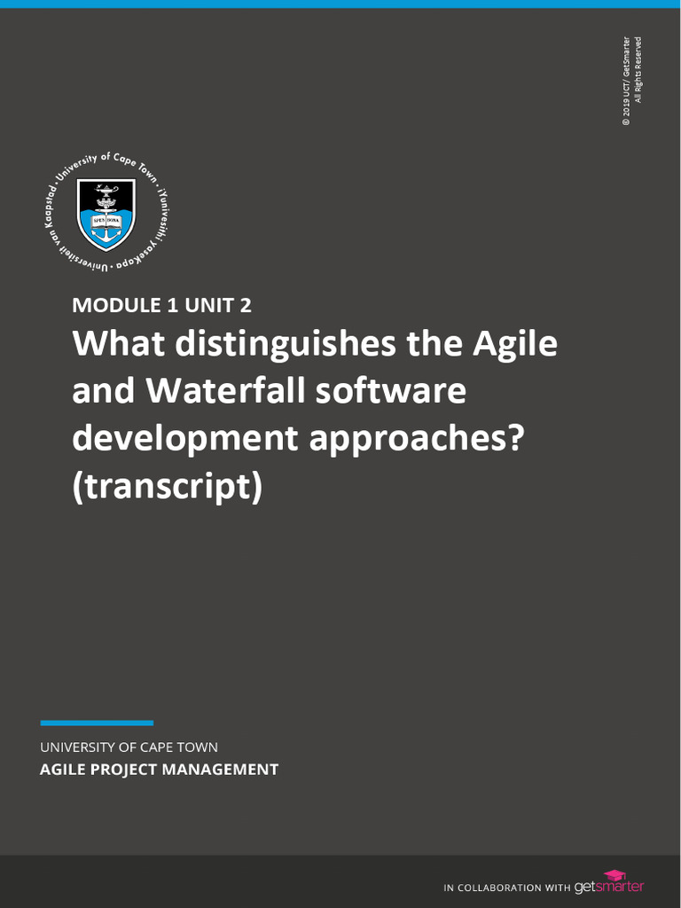 UCT AGP M1U2 Infographic Transcript | PDF | Agile Software Development | Business