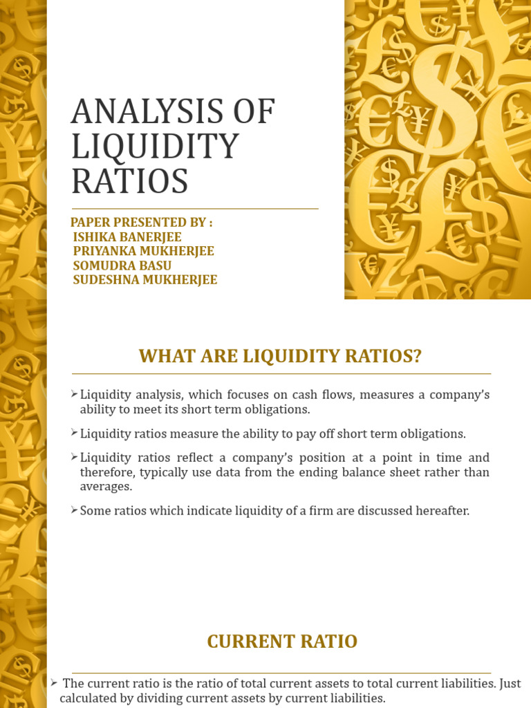 Analysis of Liquidity Ratios-1 | PDF