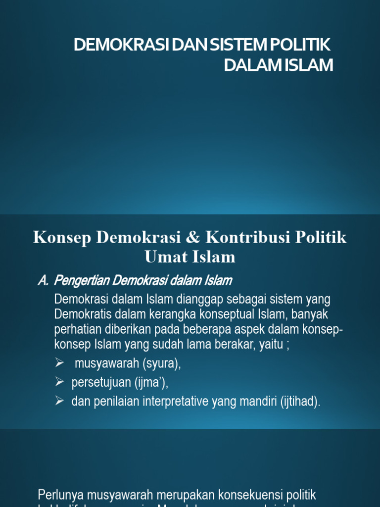 Demokrasi dalam Islam dan Musyawarah | PDF | Politik | Agama ...