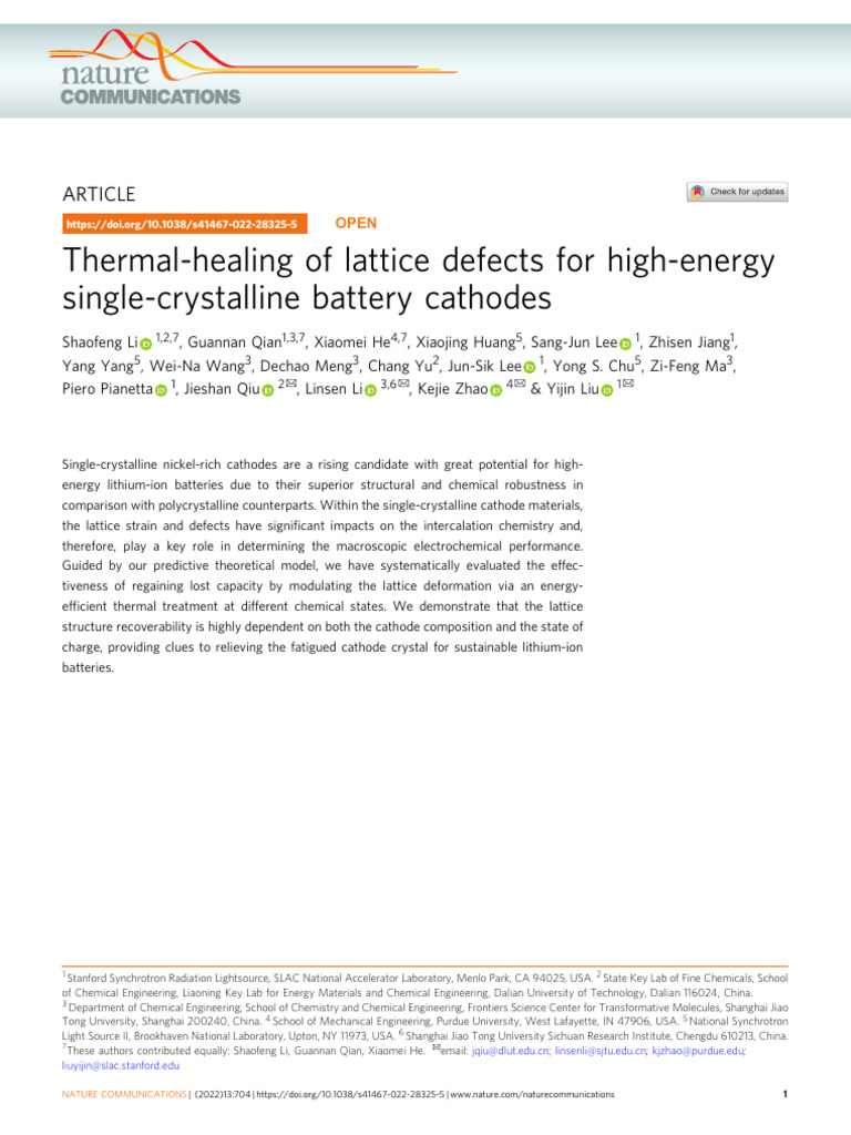 Thermal-healing of lattice defects for high-energy single-crystalline ...