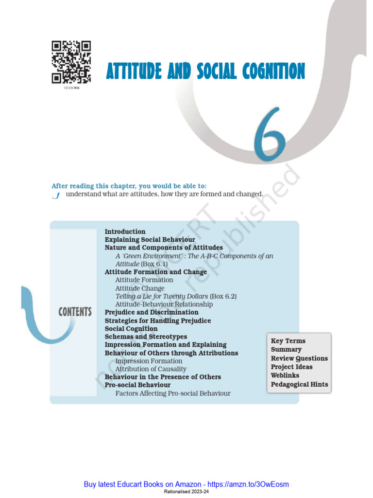 CH 6 - Attitude and Social Cognition | PDF